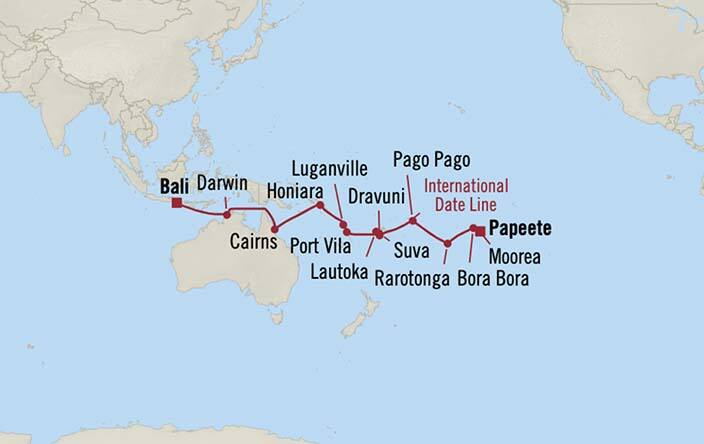 Oceania Cruises 26-days from Bali (Benoa), Indonesia to Papeete (Tahiti ...
