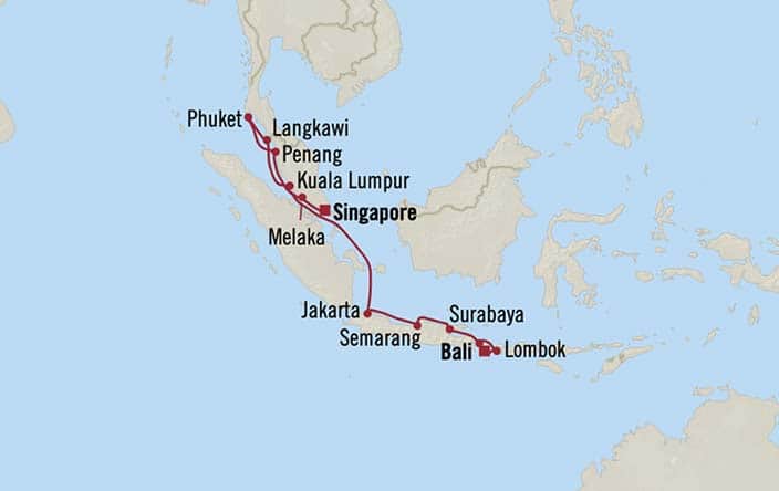 Oceania Cruises 14-days from Bali (Benoa), Indonesia to Singapore ...