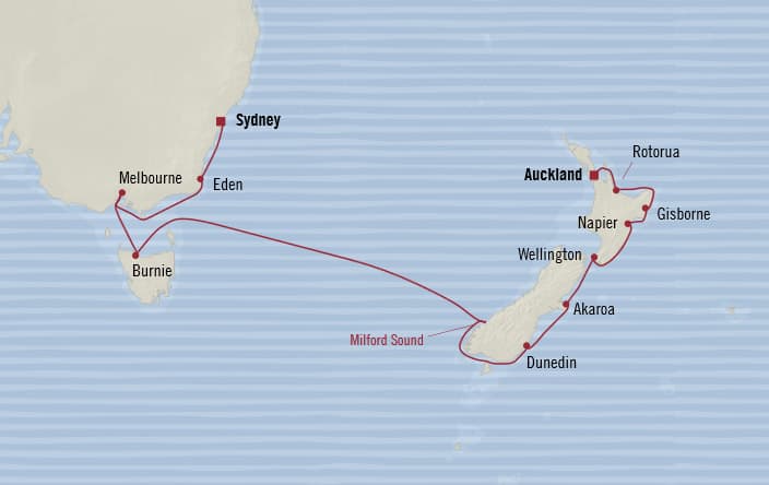 Oceania Cruises 14-days from Sydney, Australia to Auckland, New Zealand