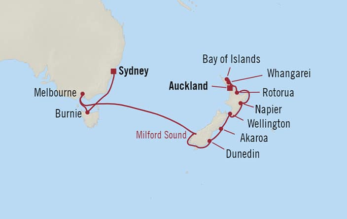 Oceania Cruises 14-days from Sydney, Australia to Auckland, New Zealand