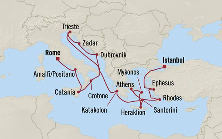Oceania Cruises 17-days from Rome (Civitavecchia), Italy to Istanbul ...