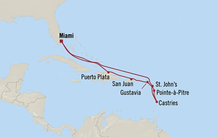 Oceania Cruises 10-days from Miami, Florida, United States to Miami ...