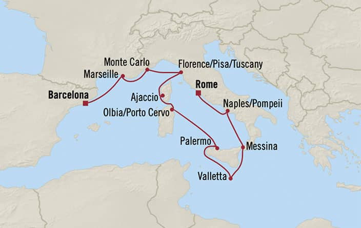Oceania Cruises 10-days from Barcelona, Spain to Rome (Civitavecchia ...