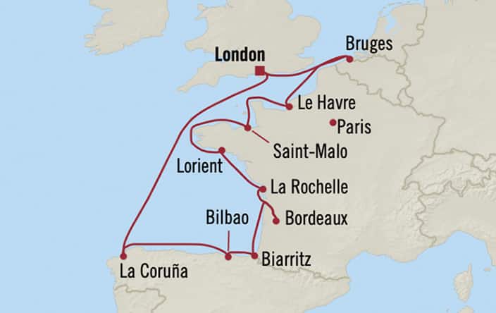 Oceania Cruises 12-days from London (Southampton), United Kingdom to ...