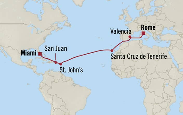 Oceania Cruises 15-days from Rome (Civitavecchia), Italy to Miami ...