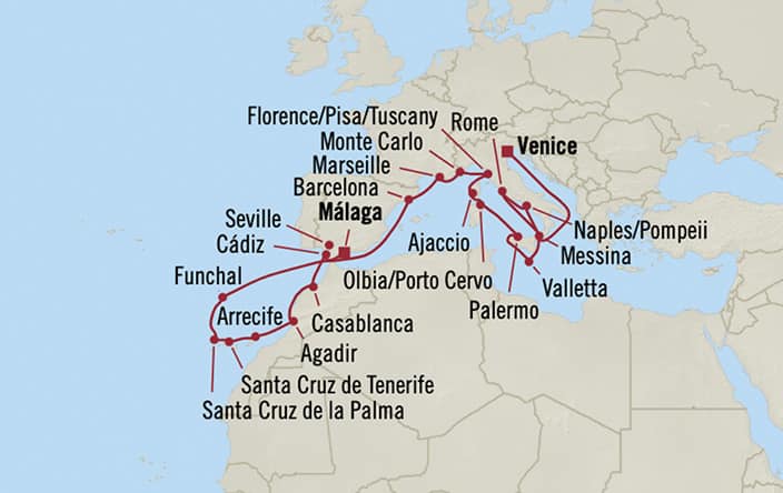 Oceania Cruises 20-days from Lisbon, Portugal to Rome (Civitavecchia ...