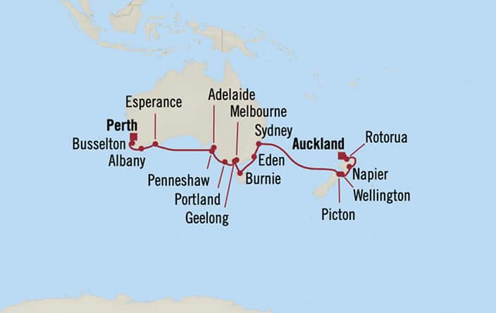 Oceania Cruises 24-days from Perth (Fremantle), Australia to Auckland ...