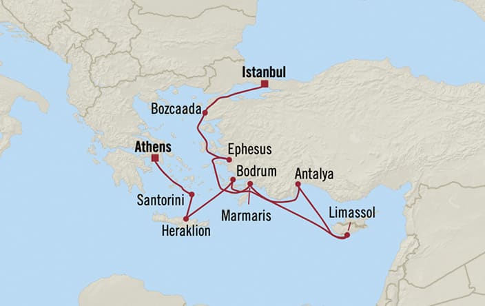 Oceania Cruises 10-days from Athens (Piraeus), Greece to Istanbul, Turkey