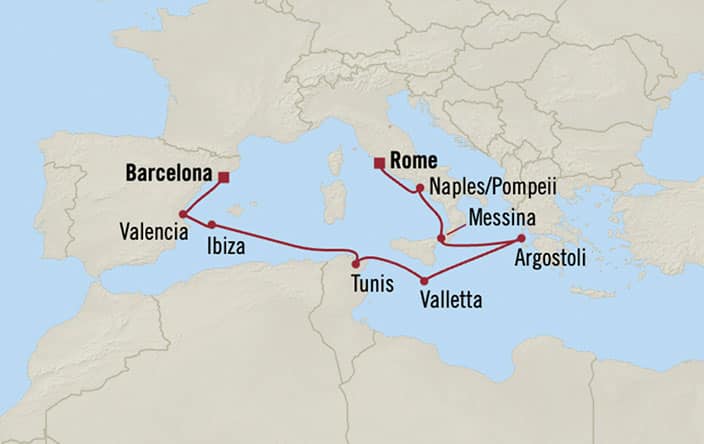 Oceania Cruises 10-days from Barcelona, Spain to Rome (Civitavecchia ...