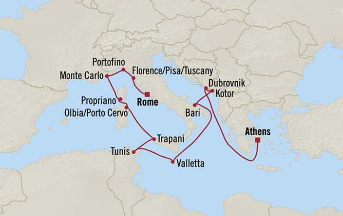 Oceania Cruises 14-days from Athens (Piraeus), Greece to Rome ...