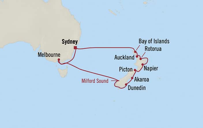 Oceania Cruises 16-days from Sydney, Australia to Sydney, Australia