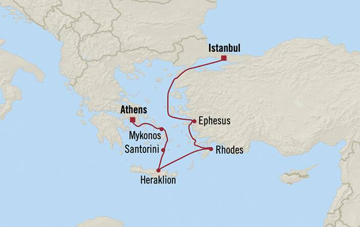 Oceania Cruises 7-days from Istanbul, Turkey to Athens (Piraeus), Greece